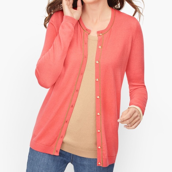 Talbots | Sweaters | Talbots Xs Coral Cashmere Blend Long Sleeve Crew ...